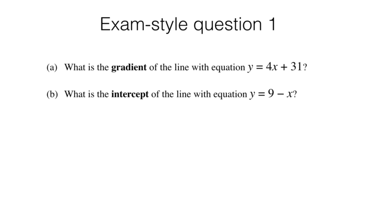 A10a – Identifying and interpreting gradients and intercepts of linear ...