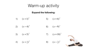 A11b – Identifying turning points of quadratic functions by completing the square – BossMaths.com