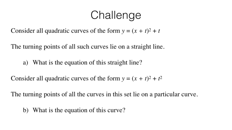 A11b – Identifying turning points of quadratic functions by completing the square – BossMaths.com