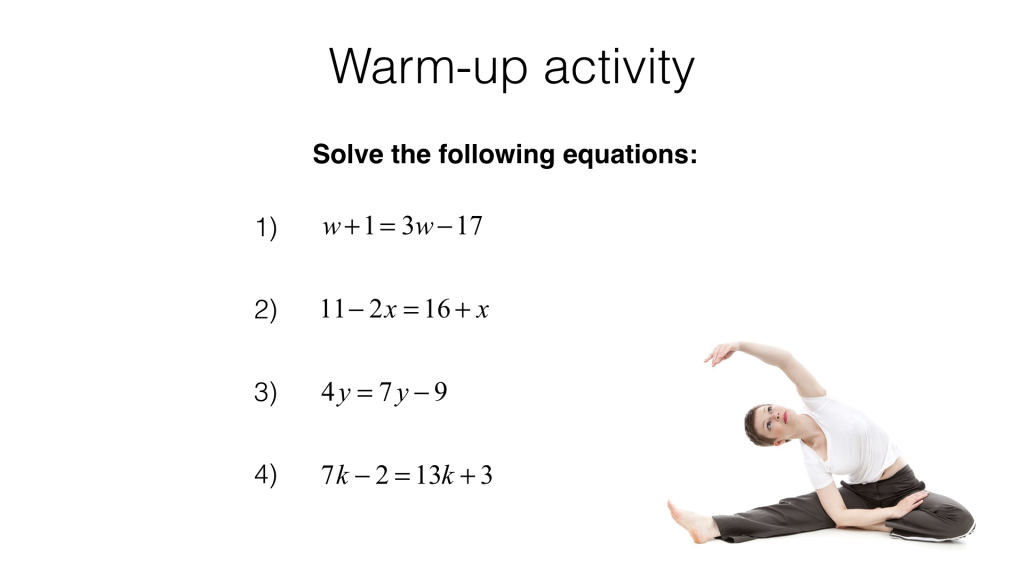 A17b – Solving linear equations in one unknown algebraically where the ...