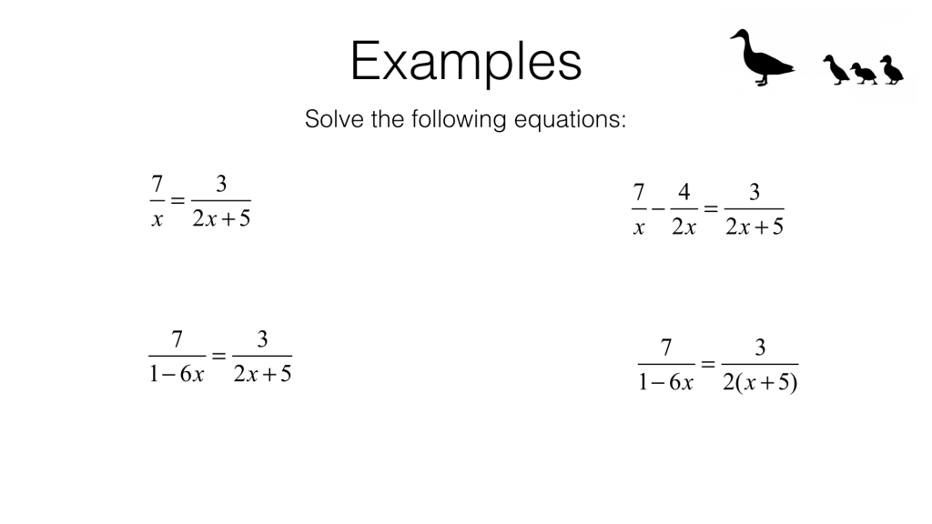 A17b – Solving linear equations in one unknown algebraically where the ...