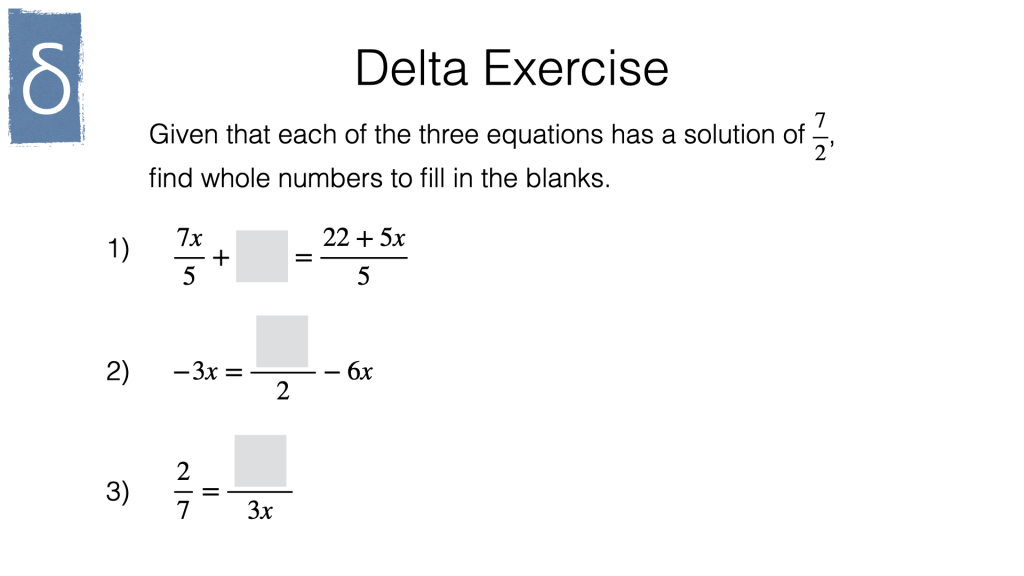 A17b – Solving linear equations in one unknown algebraically where the ...