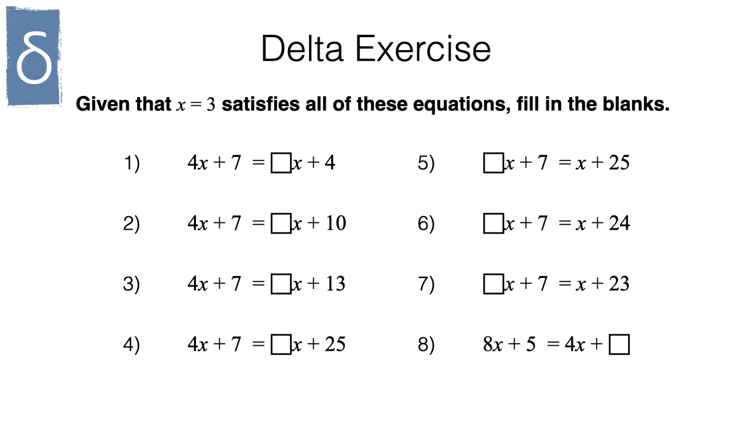 A17b – Solving linear equations in one unknown algebraically where the ...