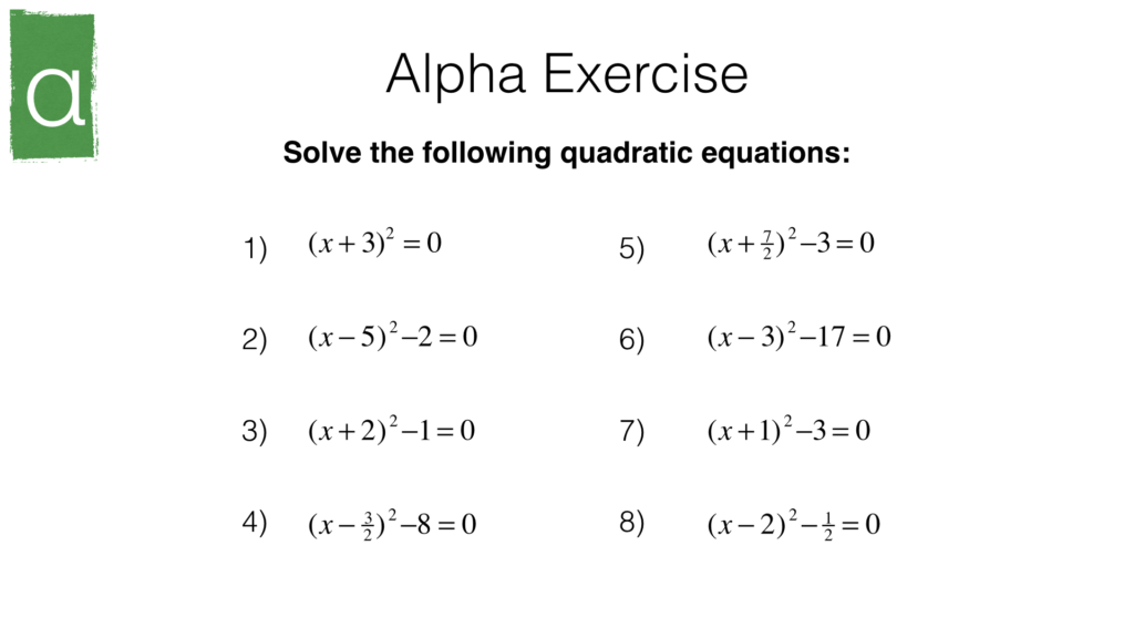 A18b – Solving quadratic equations by completing the square – BossMaths.com