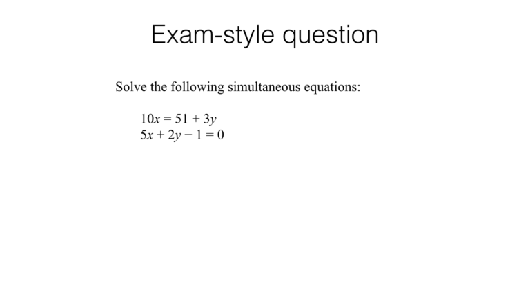 A19a – Solving two linear simultaneous equations algebraically by ...