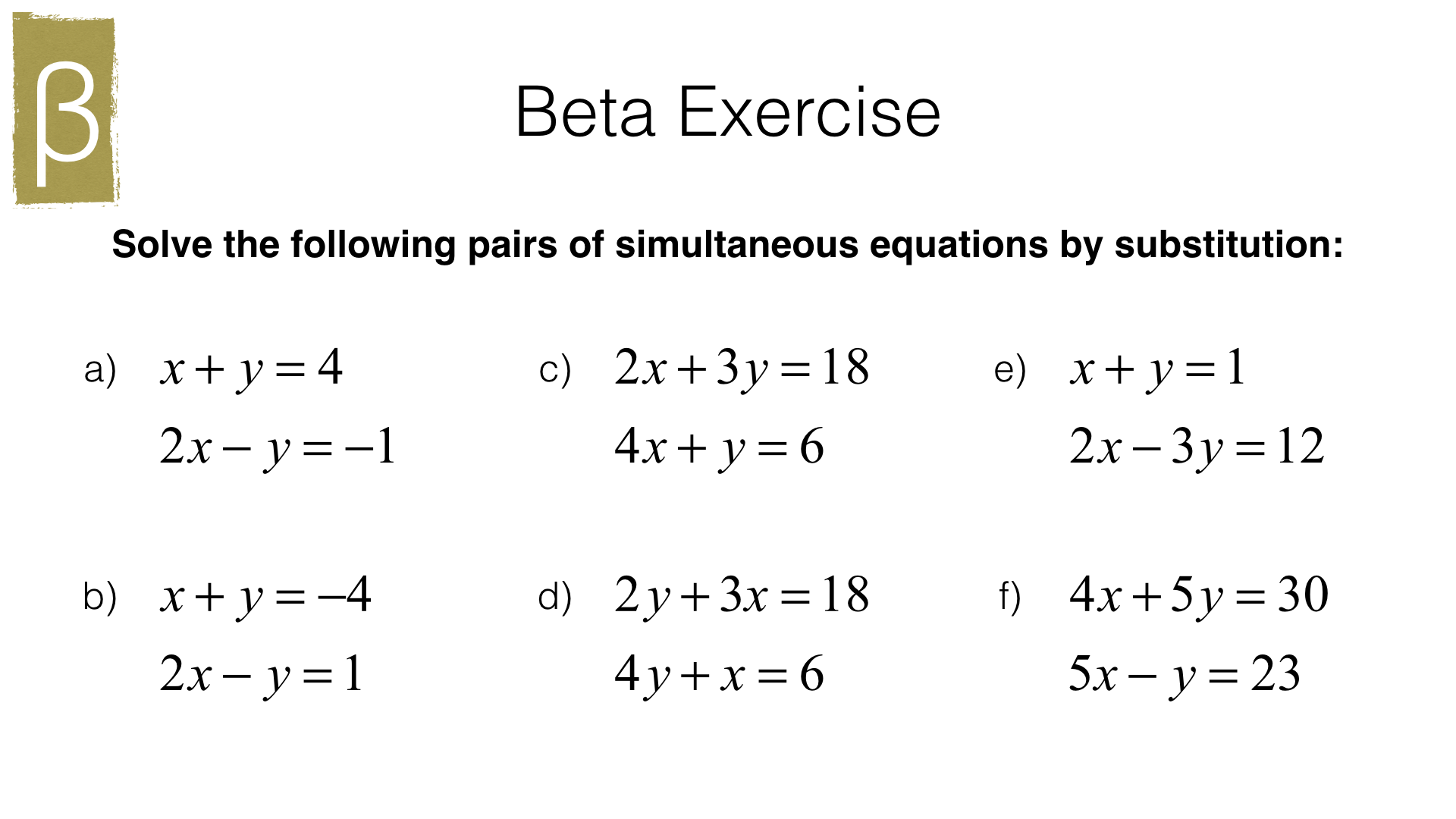 A19b Solving Two Linear Simultaneous Equations Graphically Or A19b Solving Two Linear Simultaneous Equations Graphically Or