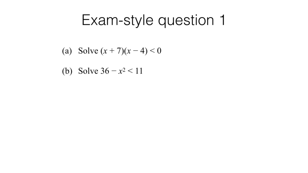 A22c – Solving quadratic inequalities in one variable – BossMaths.com