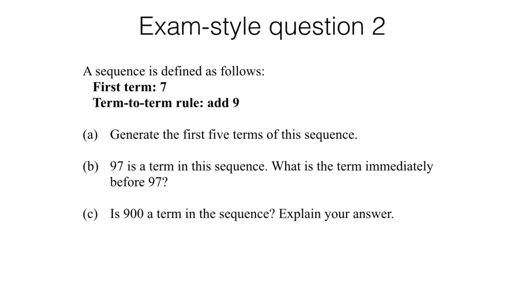 A23a – Generating terms of a sequence from either a term-to-term or a position-to-term rule ...