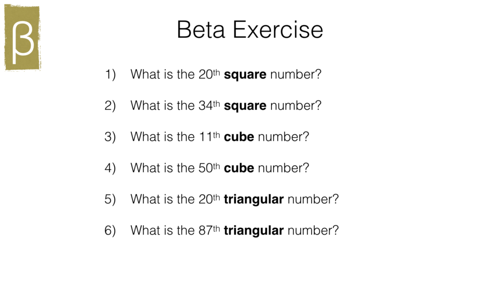 A24a – Recognising and using square, cube and triangular numbers – BossMaths.com