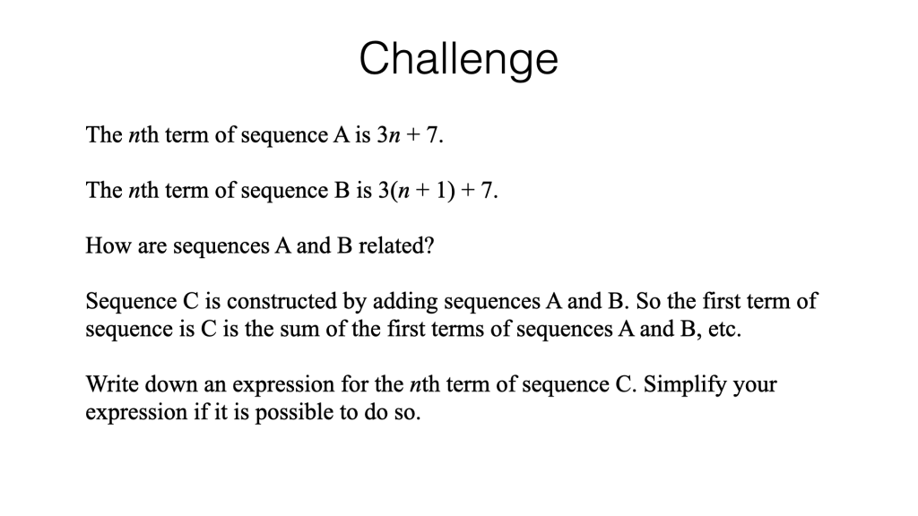 A25a – Finding the nth term of a linear sequence – BossMaths.com
