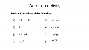 A2a – Substituting numerical values and expressions into formulae and ...