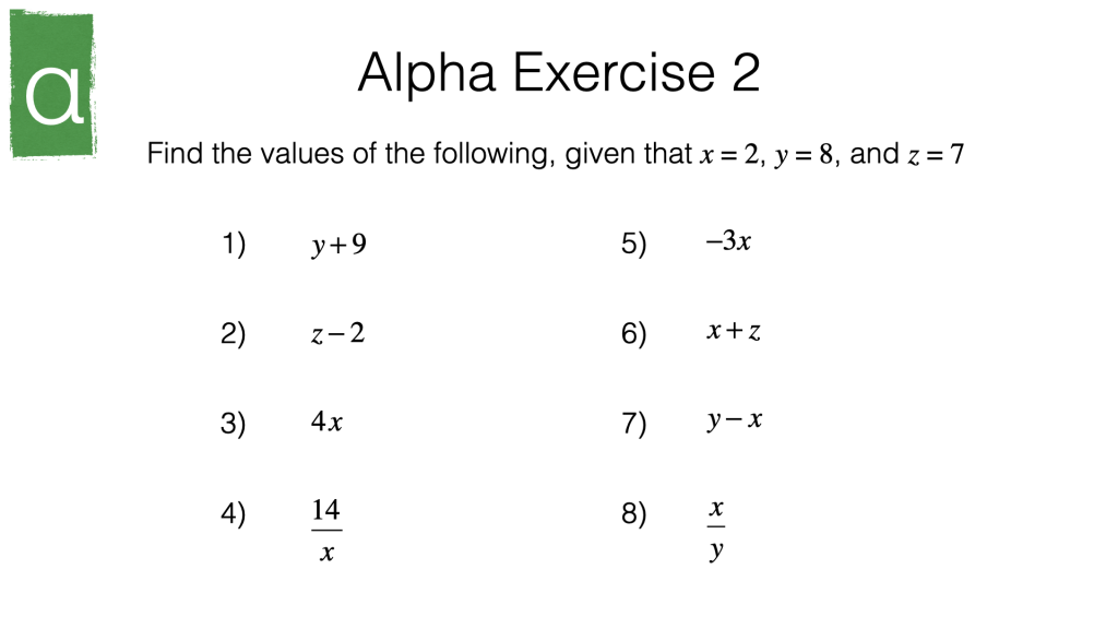A2a – Substituting numerical values and expressions into formulae and ...