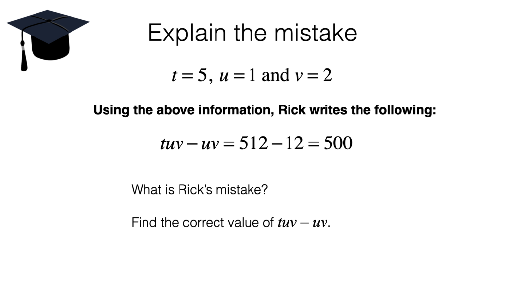 A2a – Substituting numerical values and expressions into formulae and ...