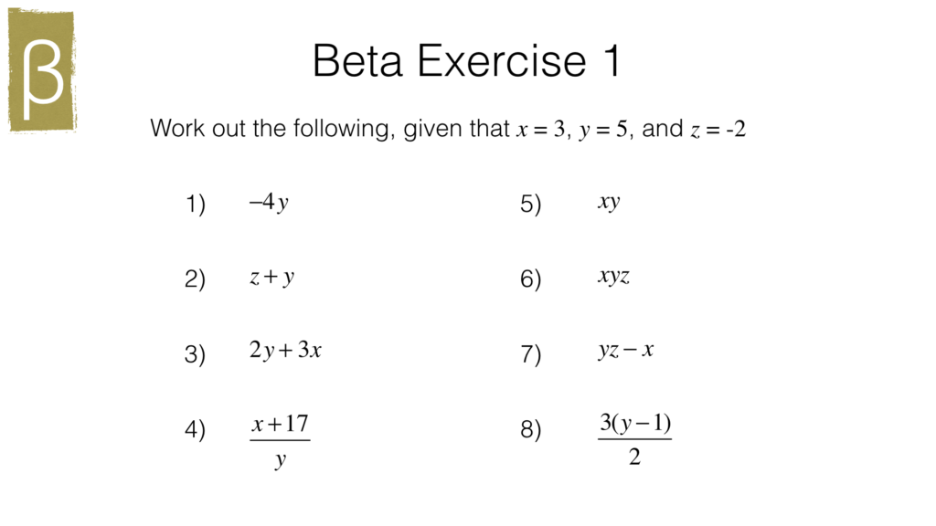 A2a – Substituting numerical values into formulae and expressions ...