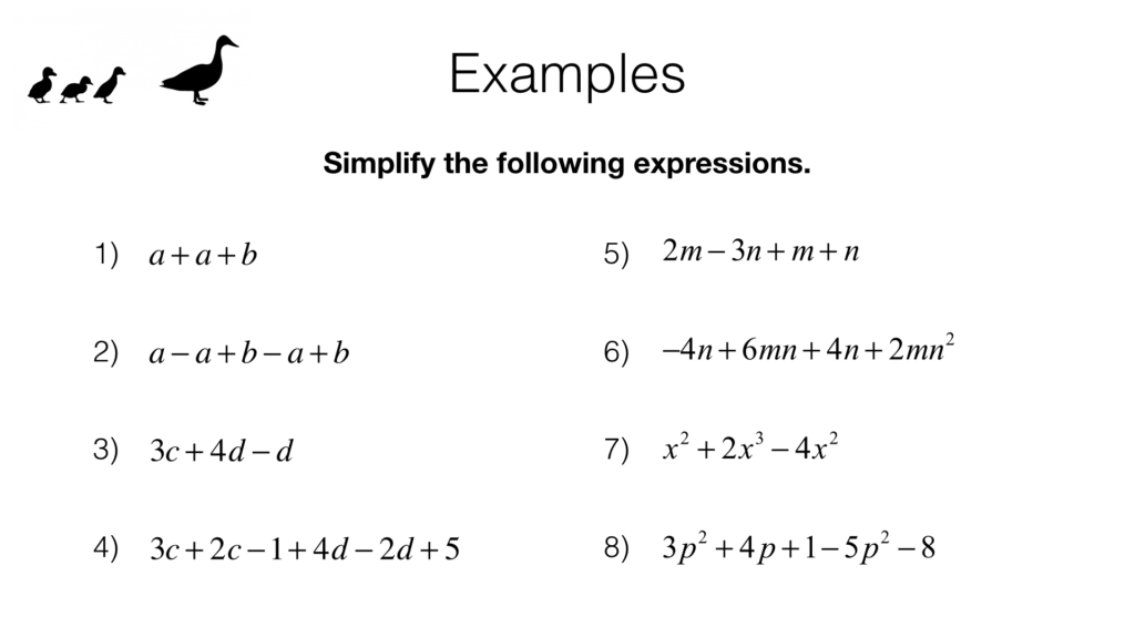 A4a – Simplifying and manipulating algebraic expressions by collecting like terms – BossMaths.com
