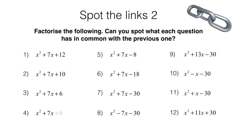 A4e – Factorising quadratics – BossMaths.com