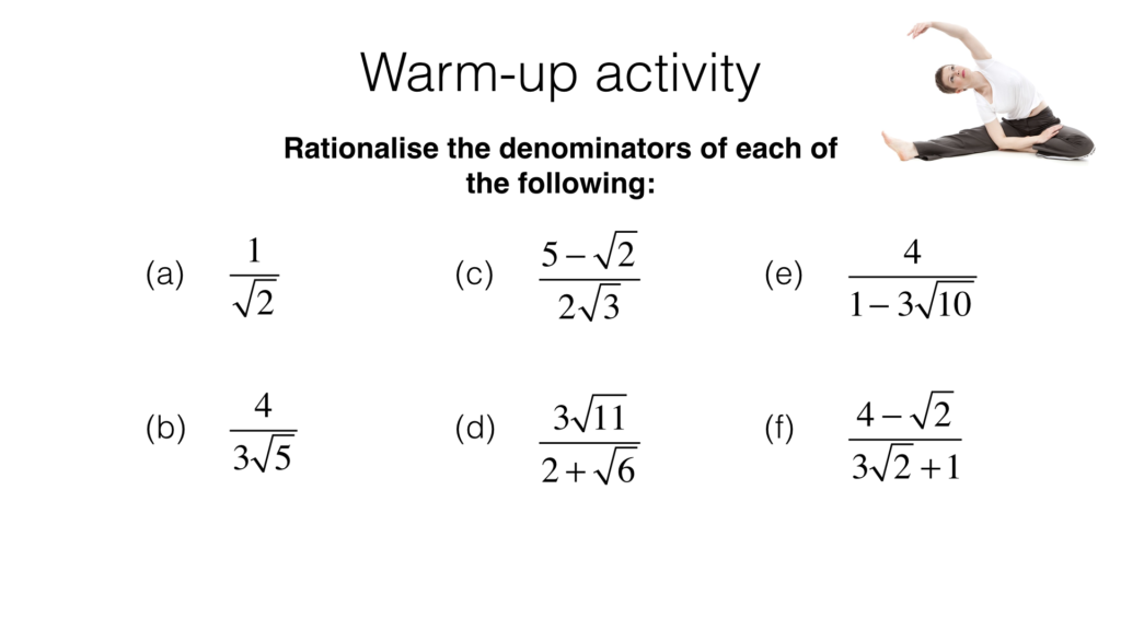 A4h – Algebraic manipulation involving surds and fractions – BossMaths.com