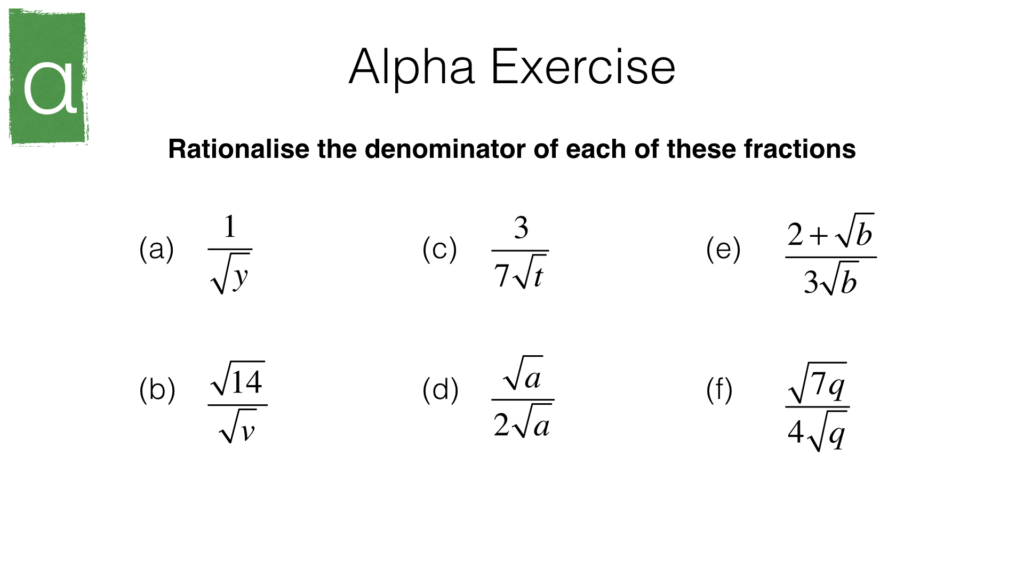 A4h – Algebraic manipulation involving surds and fractions – BossMaths.com