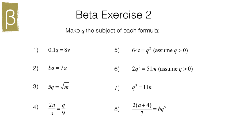 A5a – Rearranging formulas to change the subject – BossMaths.com