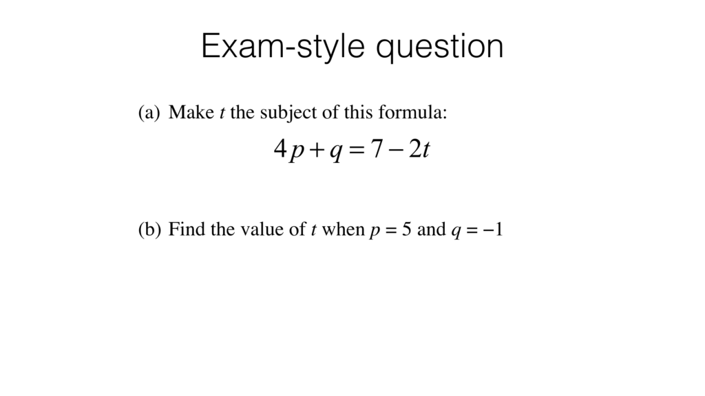 A5a – Rearranging formulas to change the subject – BossMaths.com