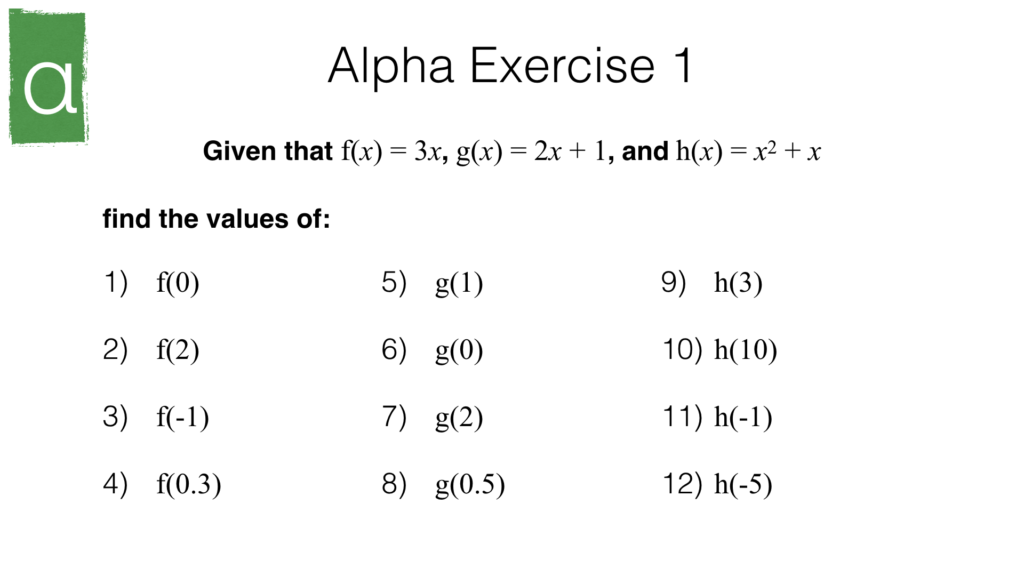A7a – Interpreting functions and composite functions – BossMaths.com