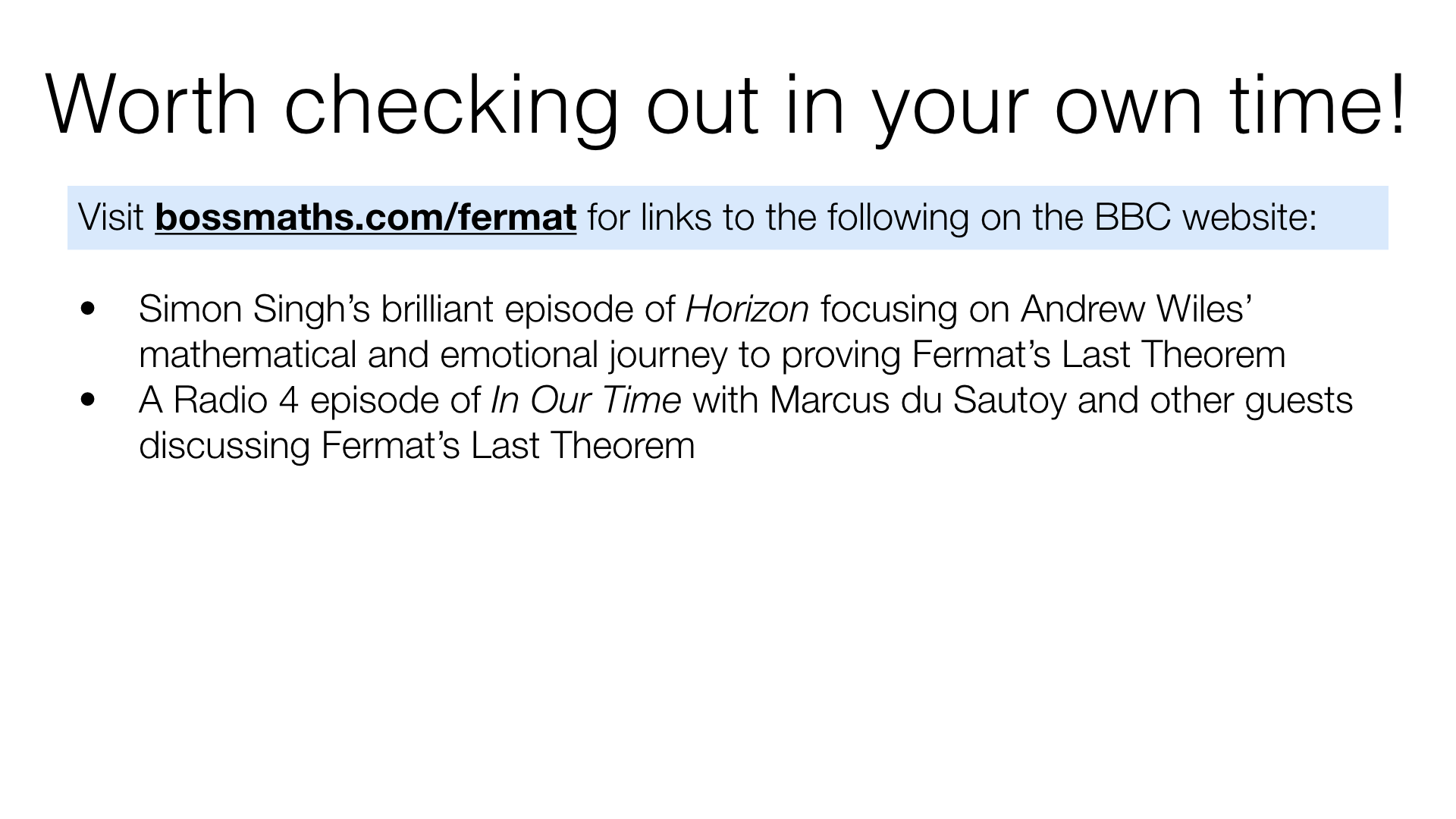 Enrichment 4 – Fermat.023 – BossMaths.com