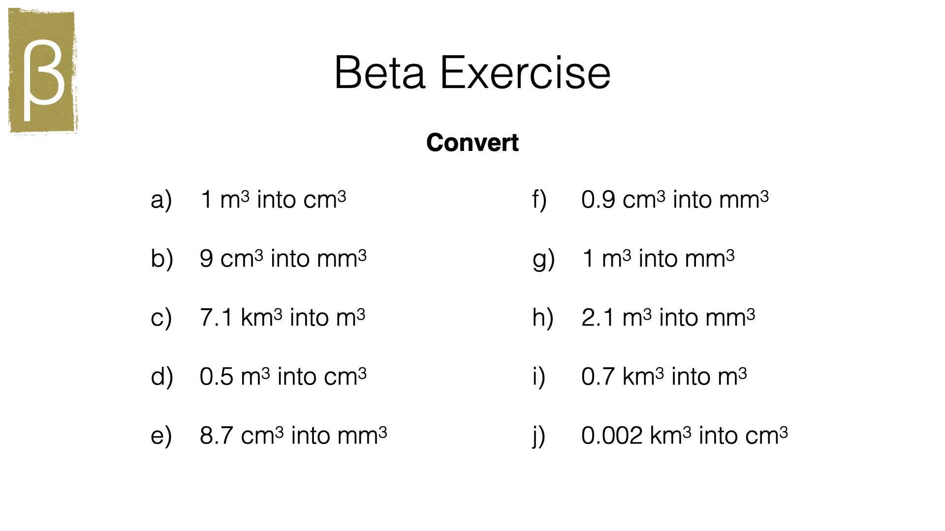 G14b Converting Between Metric Units Of Measures Of Area And Volume