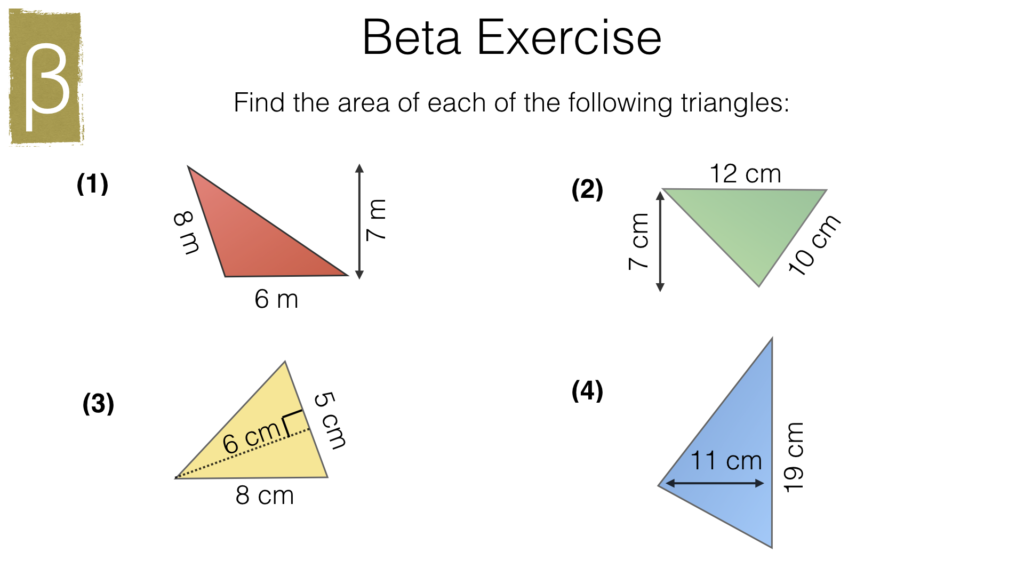 G16c – Area of a triangle – BossMaths.com