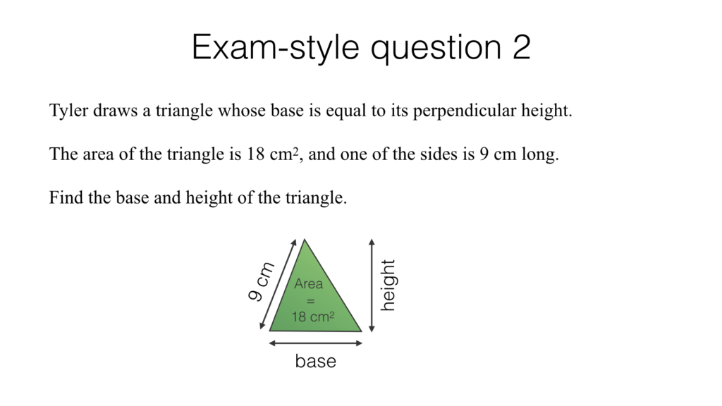 G16c – Area of a triangle – BossMaths.com