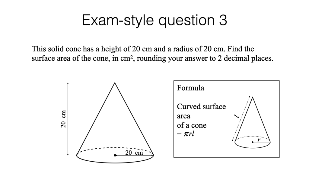 G17h – Surface area of cylinders, spheres, and cones – BossMaths.com