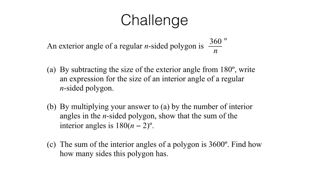 G3c – The sum of angles in a triangle and the angle properties of ...