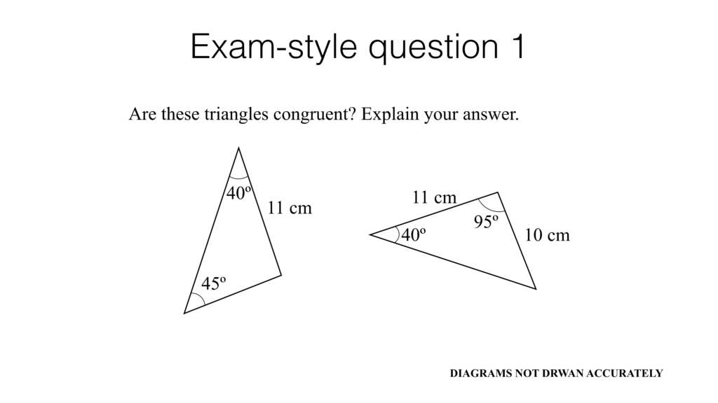 G5a – Congruence criteria for triangles (SSS, SAS, ASA, RHS ...