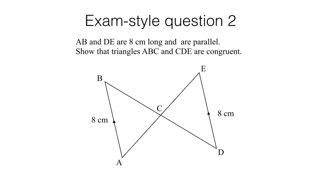 G5a – Congruence criteria for triangles (SSS, SAS, ASA, RHS ...