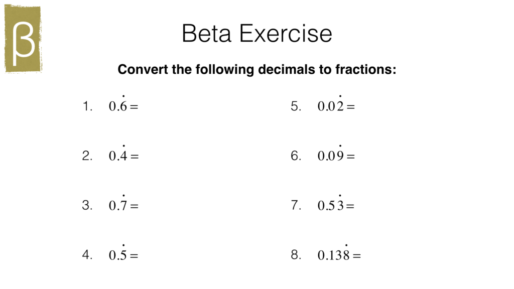 N10b Converting Recurring Decimals Into Fractions And Vice Versa N10b Converting Recurring Decimals Into Fractions And Vice Versa