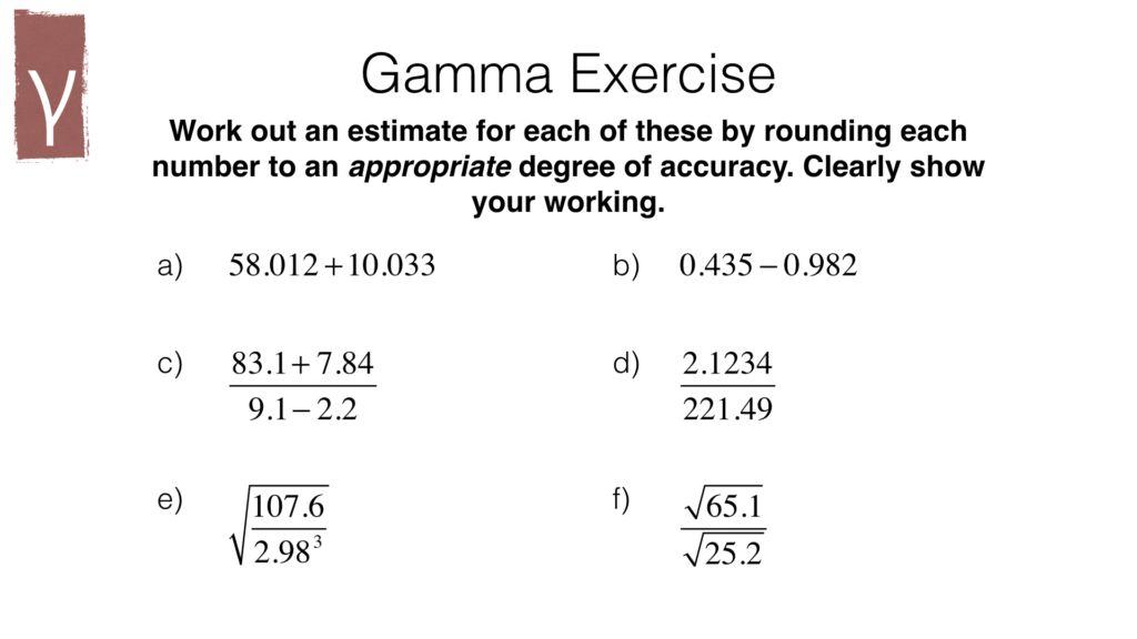 N14a – Estimating answers, and checking calculations by using ...
