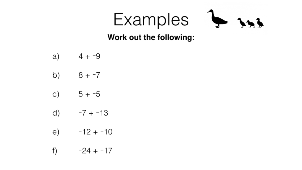 N2e – Applying the four operations to negative numbers – BossMaths.com
