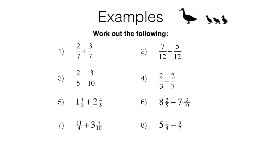 N2f – Applying the four operations to fractions – BossMaths.com