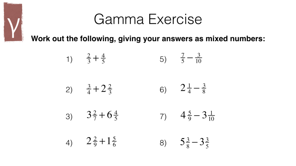 N2f – Applying the four operations to fractions – BossMaths.com