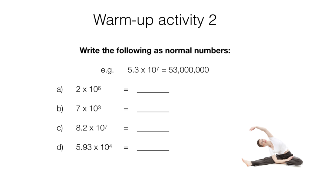 N9a – Converting between normal numbers and standard form – BossMaths.com