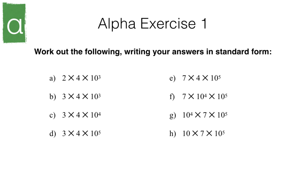 N9b – Multiplying and dividing in standard form – BossMaths.com