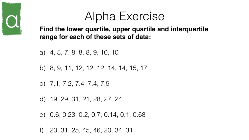 S4e – Interquartile range and box plots – BossMaths.com